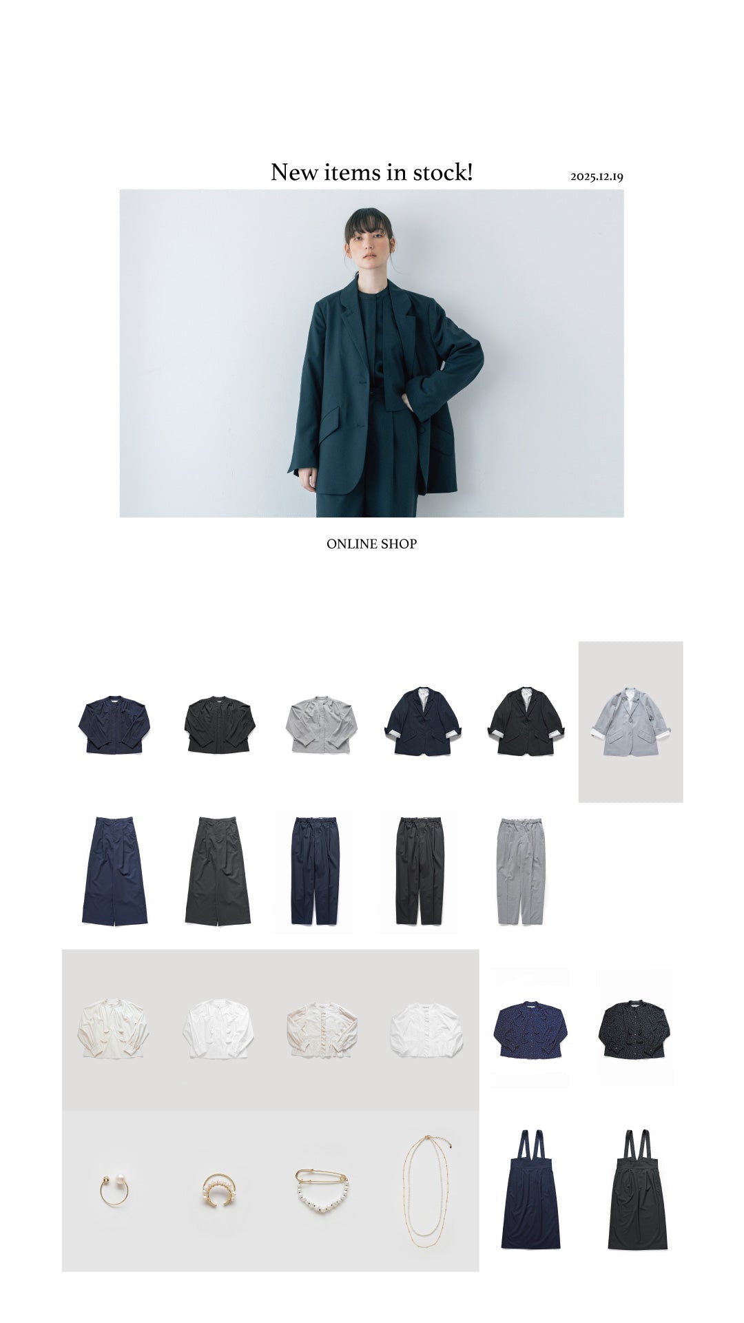ONLINE SHOP：2025-26 Winter & Pre-spring Collection 入荷しました！